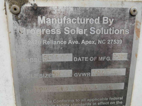 2011 Progress Solar Solutions SLT600 Solar Light Tower, s/n ...